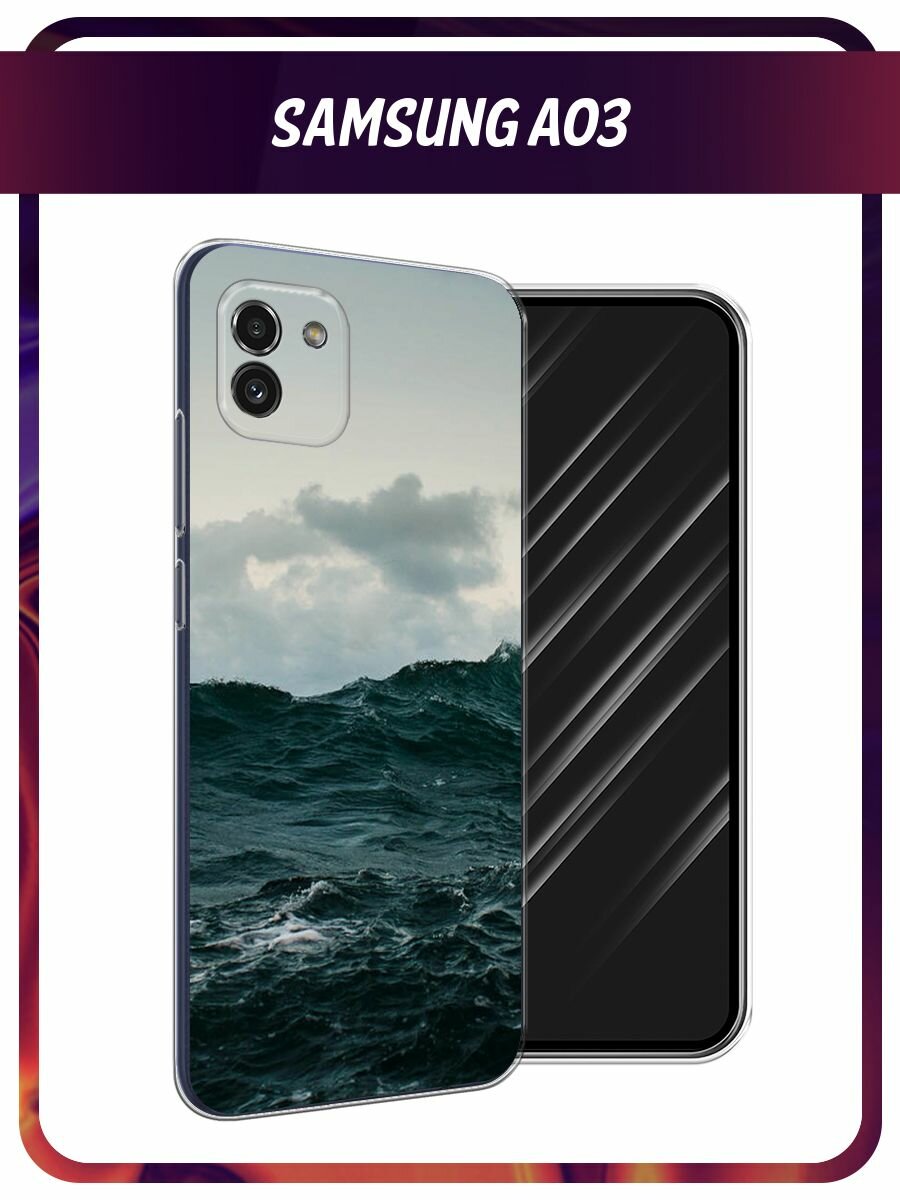 Чехол на Samsung Galaxy A03 / Самсунг Галакси А03 с принтом "Волны 11"