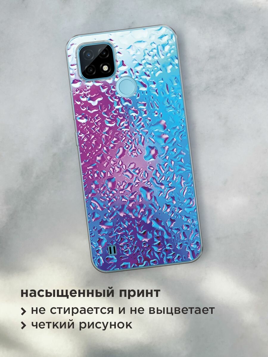 Чехол на Realme C21 / Реалми С21 с принтом "Капли на стекле" — фото 1