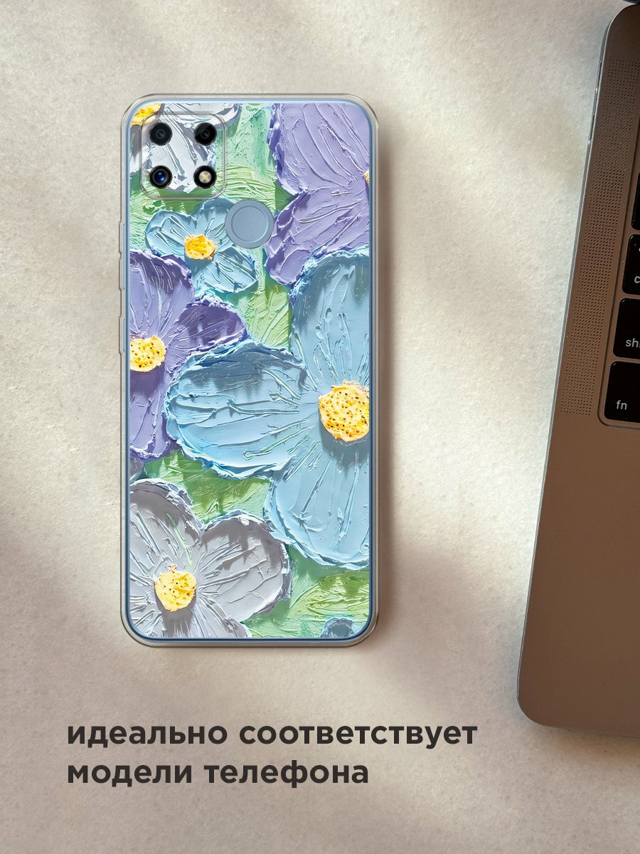 Чехол на Realme C25/C25s / Реалми С25/C25s с принтом "Масляные цветы 2" — фото 1