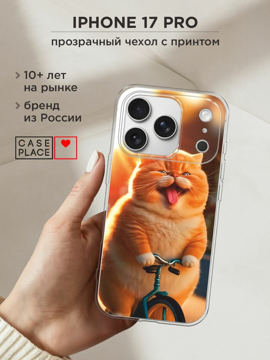 Чехол на Apple iPhone 17 Pro / Айфон 17 Про с принтом "Кот на велике"
