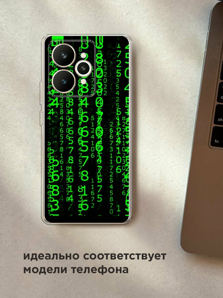 Силиконовый чехол на Realme 15 / Реалми 15 с принтом "Цифры матрицы" — фото 1