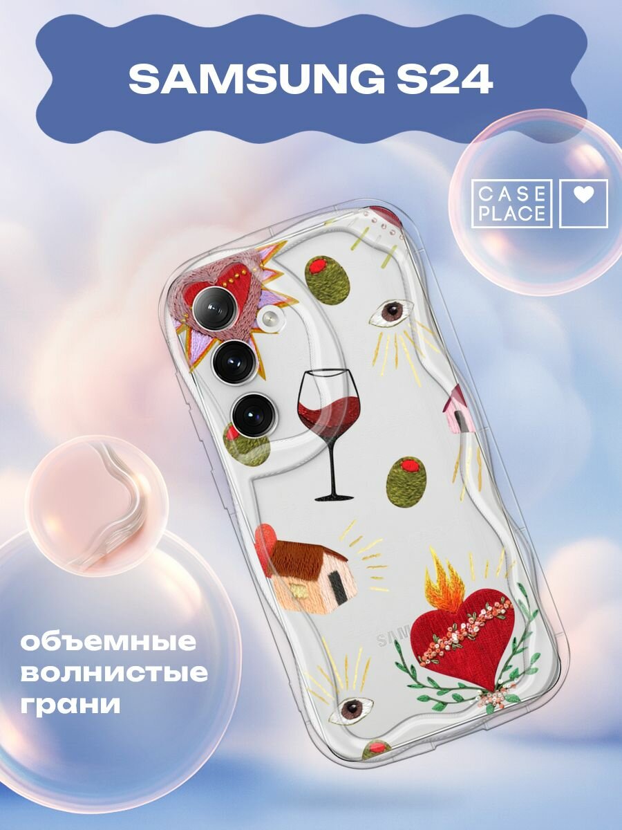 Чехол на Samsung Galaxy S24 / Самсунг S24 с принтом "Ниточный коллаж"
