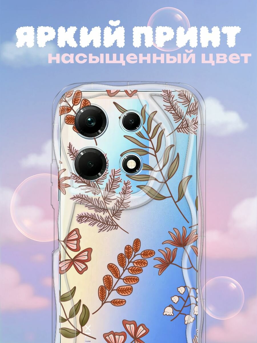 Чехол на Infinix Note 30 4G / Инфиникс Ноте 30 4G с принтом "Винтажные полевые цветы 4" — фото 1