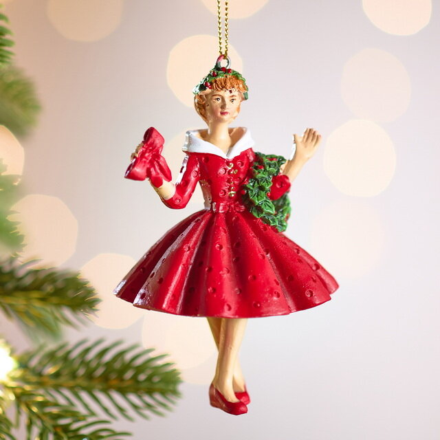 Елочная игрушка Девушка Бренда в красном платье 10 см, Winter Deco, 1001060
