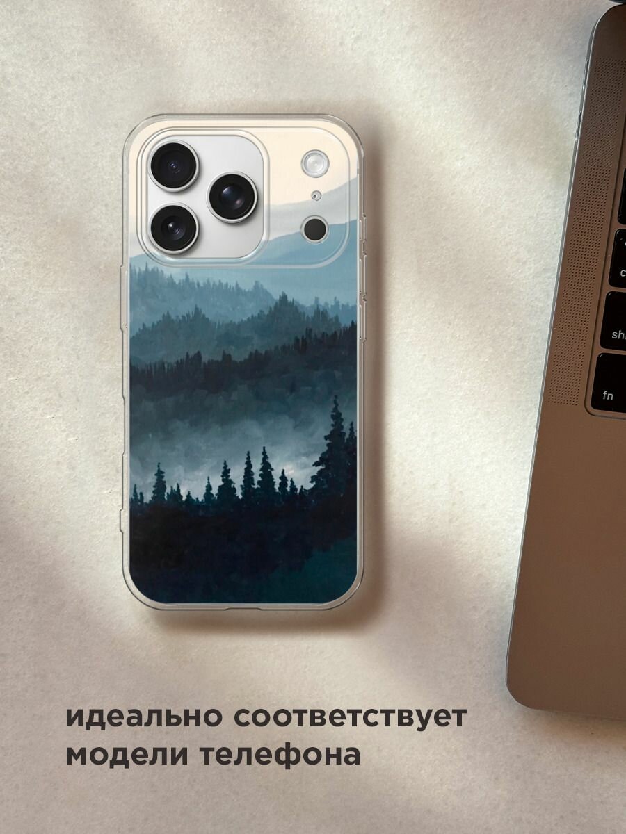 Чехол на Apple iPhone 17 Pro / Айфон 17 Про с принтом "Туманные горы" — фото 1