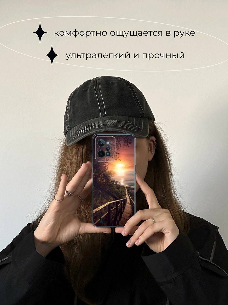 Силиконовый чехол на Realme C31 / Реалми C31 с принтом "Мост у воды" — фото 1