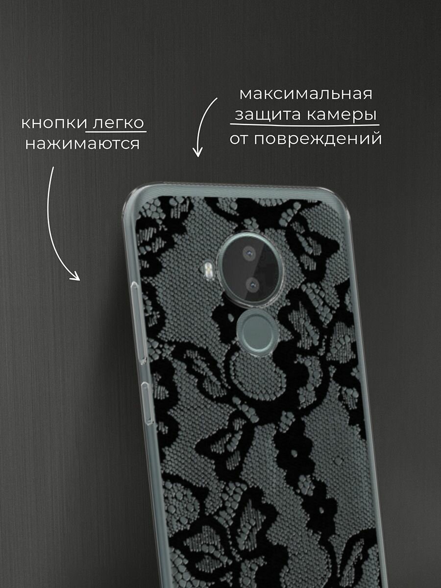 Чехол на Nokia C30 / Нокия C30 с принтом "Черная сетка 2" — фото 1