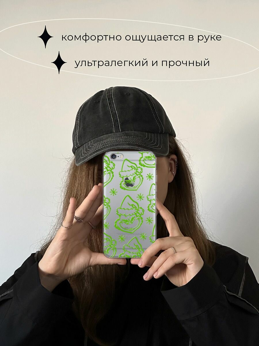 Чехол на Apple iPhone 6 / Айфон 6 с принтом "Зеленый Гринч 3" — фото 1