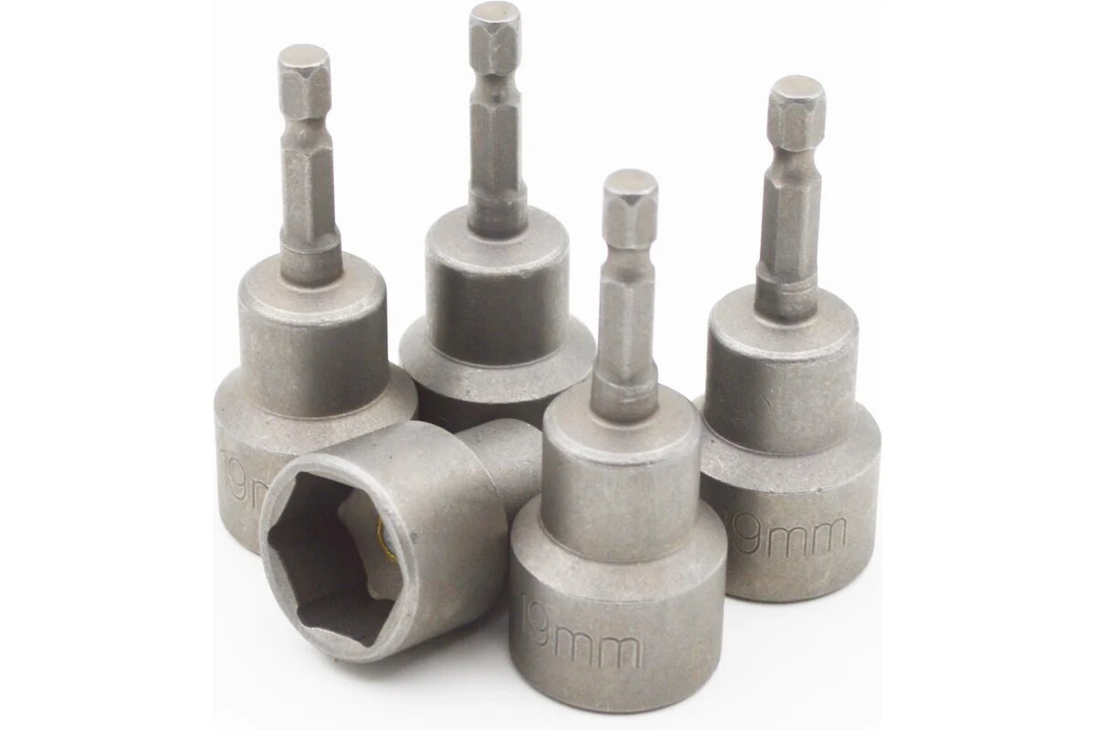 Квадра магнитная ключ-насадка 19x65 мм набор 5 шт для механических инструментов