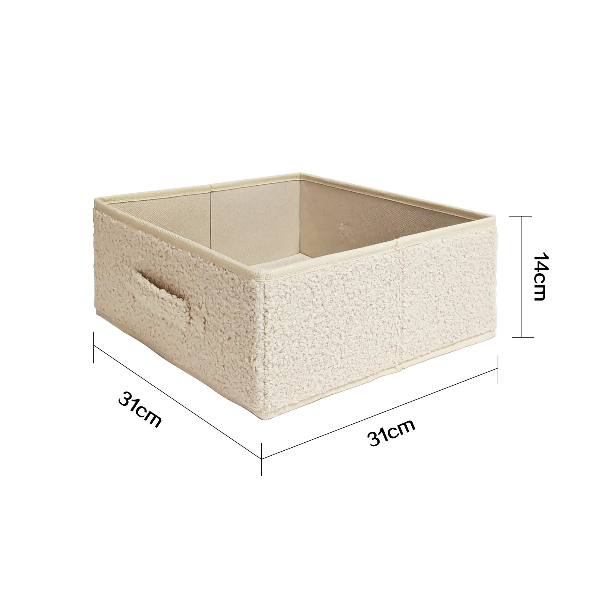 KONSENSA короб-органайзер 31x14x31 см из полиэстера цвет бежевый для хранения