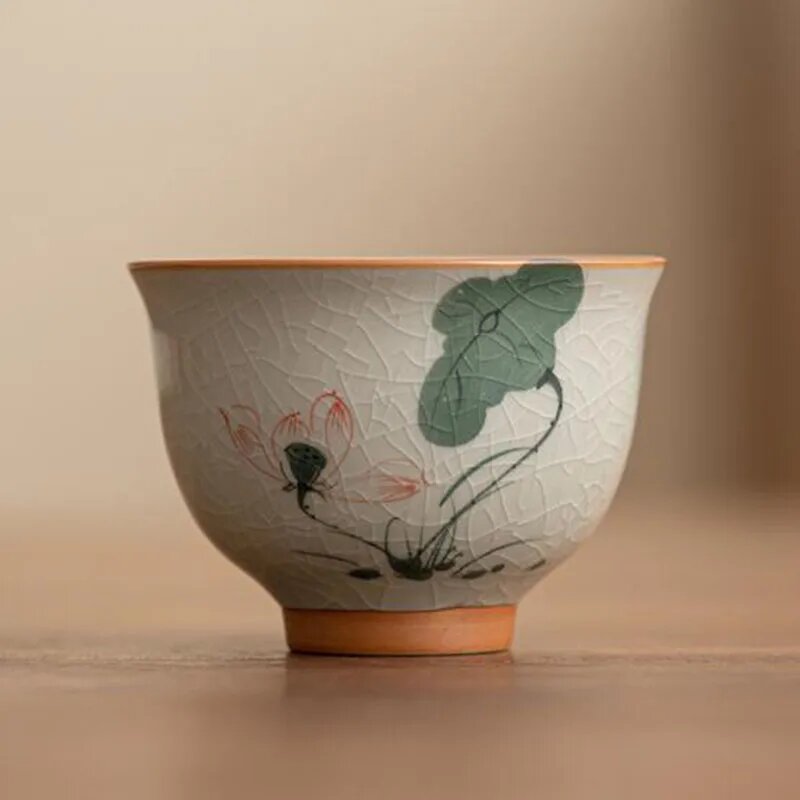 HEYYES фарфоровые чашки Koi Fish Sancai Gaiwan 1 шт, 7.3x5.3cm 120ml