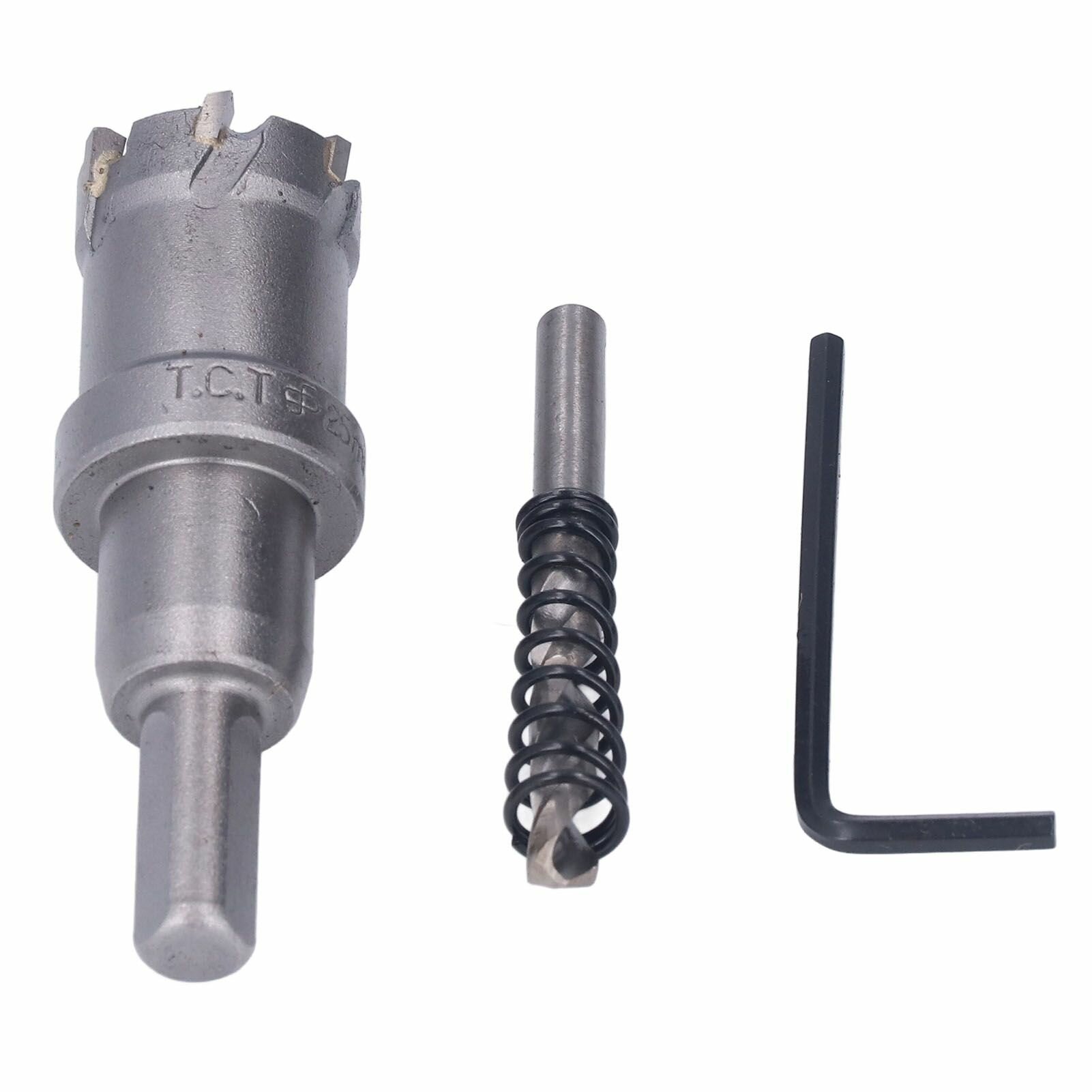 Твердосплавная кольцевая пила TCT, комплект фрез с толстыми металлическими зубьями и шестигранным ключом, колонковое сверло 25 мм/1 дюйм