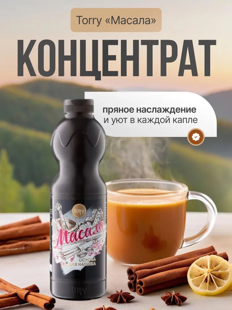 Основа Torry Масала, для коктейлей, напитков, десертов, пластиковая бутылка, 1 кг