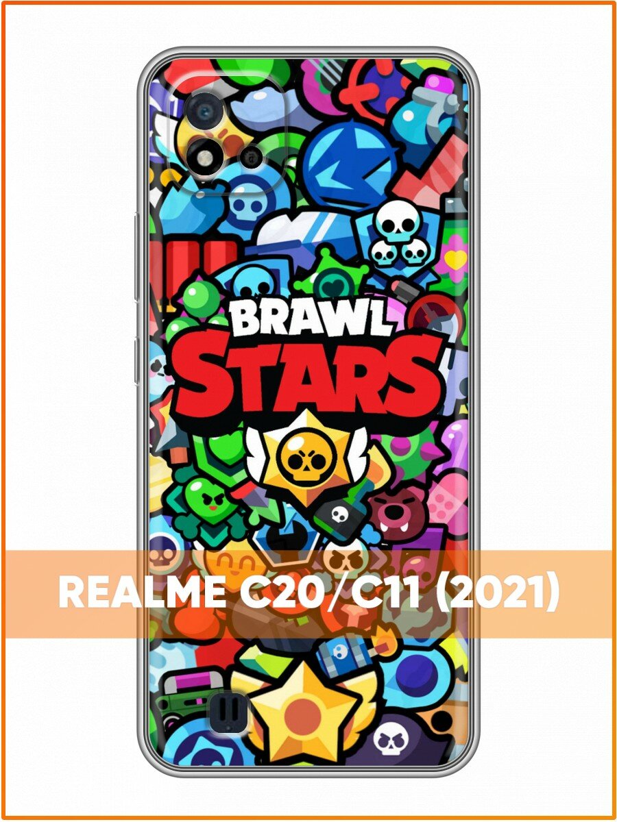Чехол для Realme C20, Realme C11 2021 с принтом для мальчиков Brawl Stars (реалми С20, реалме С11 2021)