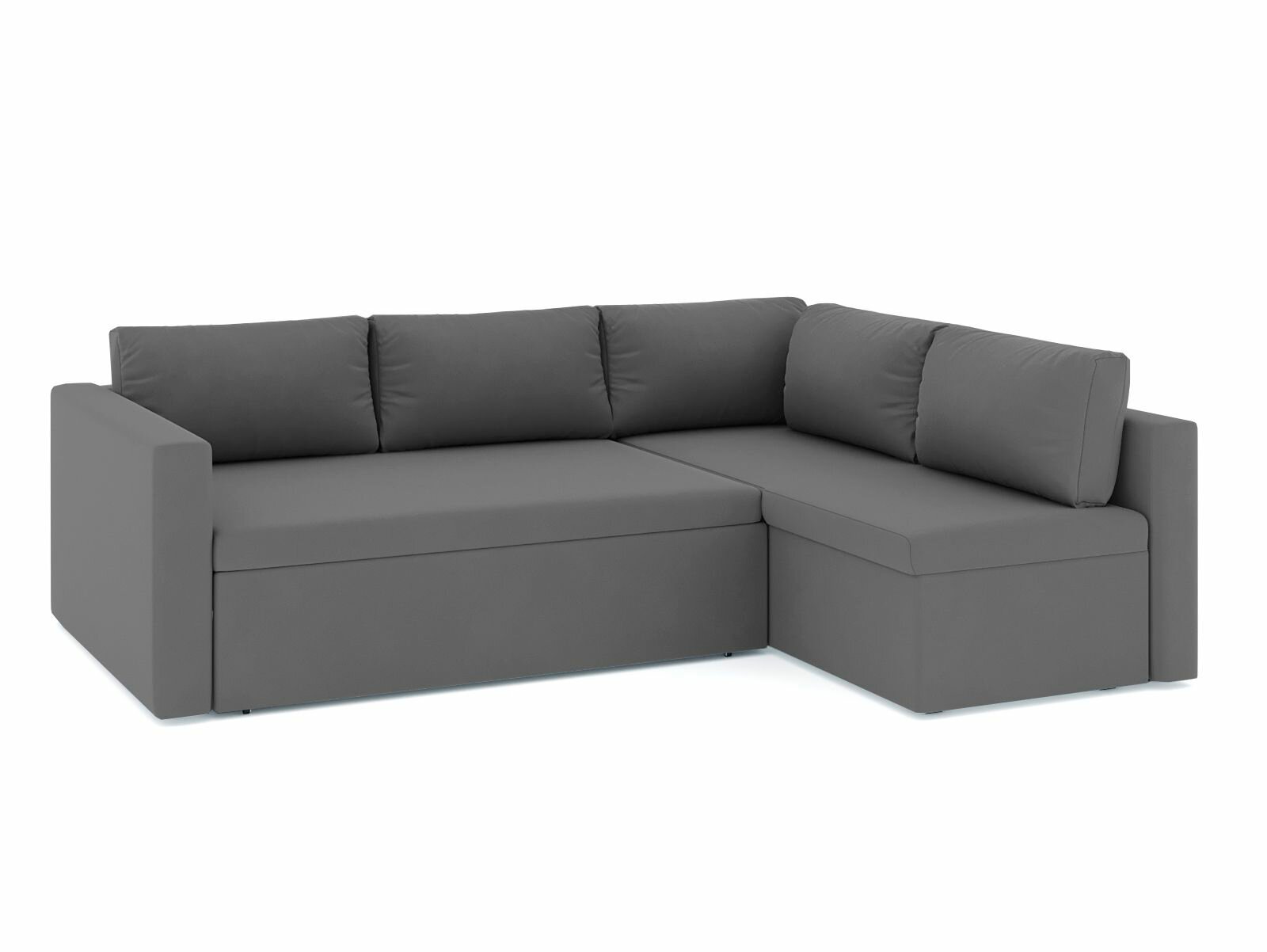 Угловой диван Мансберг, дельфин, угол левый/правый, велюр Зара Грей 18