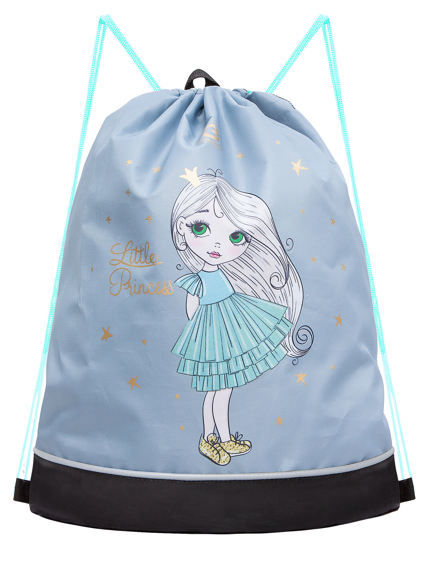 Мешок для обуви GRIZZLY с одним отделением, с боковым карманом, укрепленным дном, для школы, для девочки OM-50-115/2