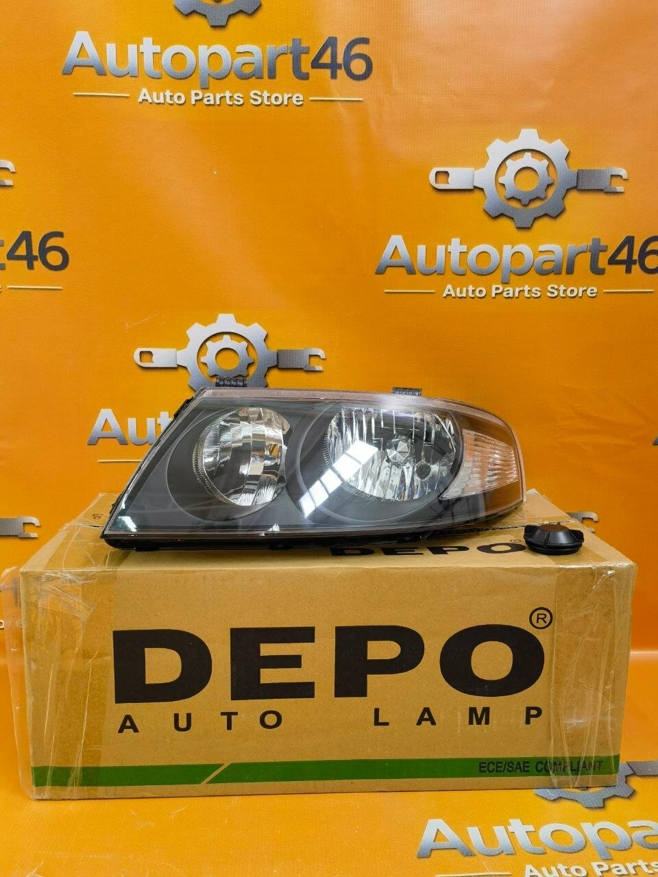 Фара левая Ниссан Алмера Классик б10 NISSAN ALMERA CLASSIC 07-12 Черная под электрокорректор DEPO отличное качество