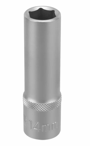 Головка торцевая удлиненная, 14 мм, 6-гранная, crv, под квадрат 1/2",// stels
