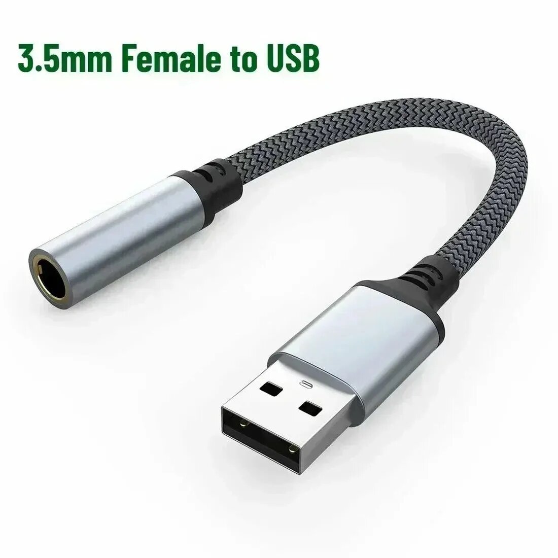 Переходник для наушников c USB-A на AUX 3.5 мм, Аудио конвертер с ЦАП (DAC), внешняя звуковая карта Hi-Fi аудио качество, hoco LS36