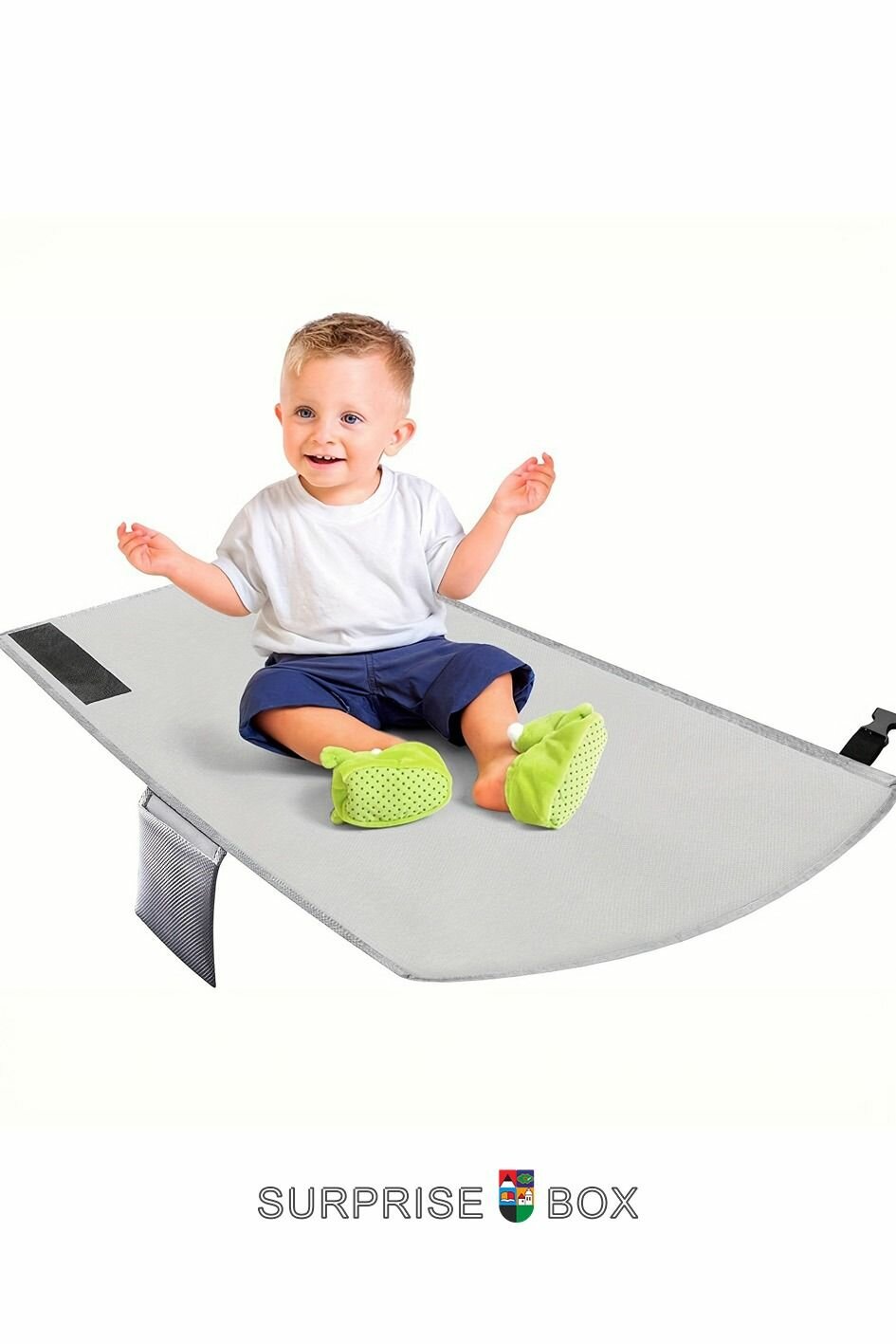 Гамак в самолет "Удлинитель кресла", серый, для детей от 1 года до 5 лет