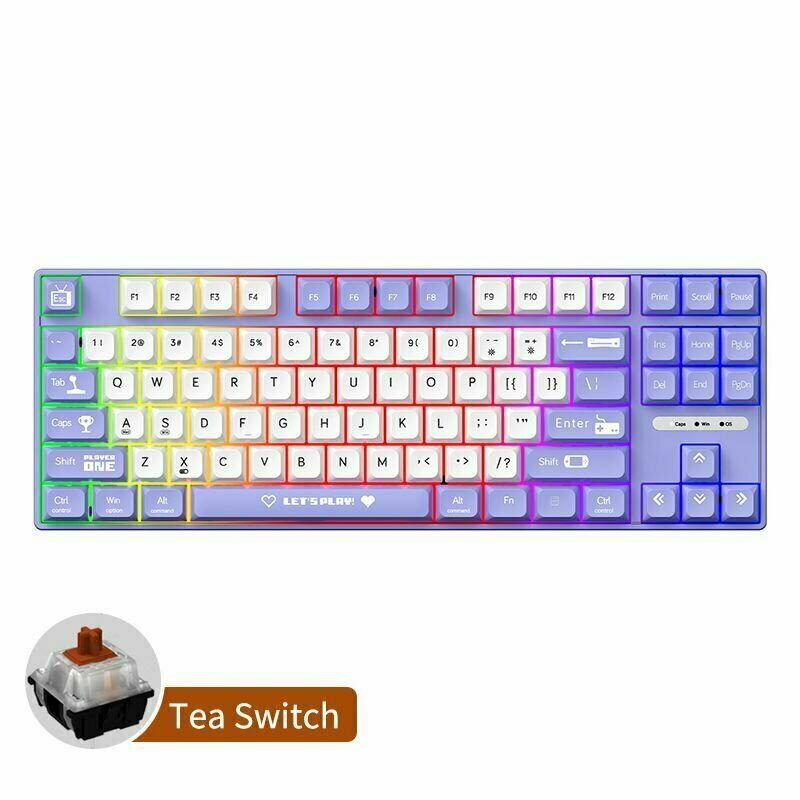 Проводная механическая клавиатура JAZZ AK870 MC с прокладкой, 87 клавиш, PBT-колпачок с возможностью горячей замены