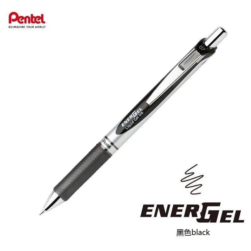 Гелевые ручки Pentel EnerGel Deluxe RTX 0,7 мм набор из 12 штук 12pcs 0.7mm Black