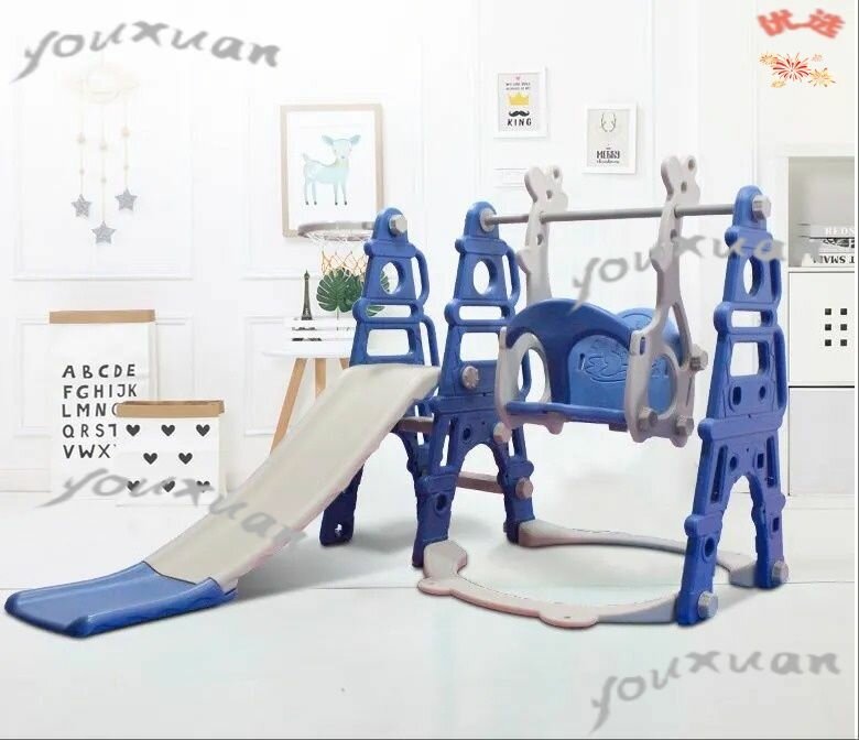 Многофункциональный игровой комплекс для дома: качели и горка, средний размер, идеален для семейных развлечений