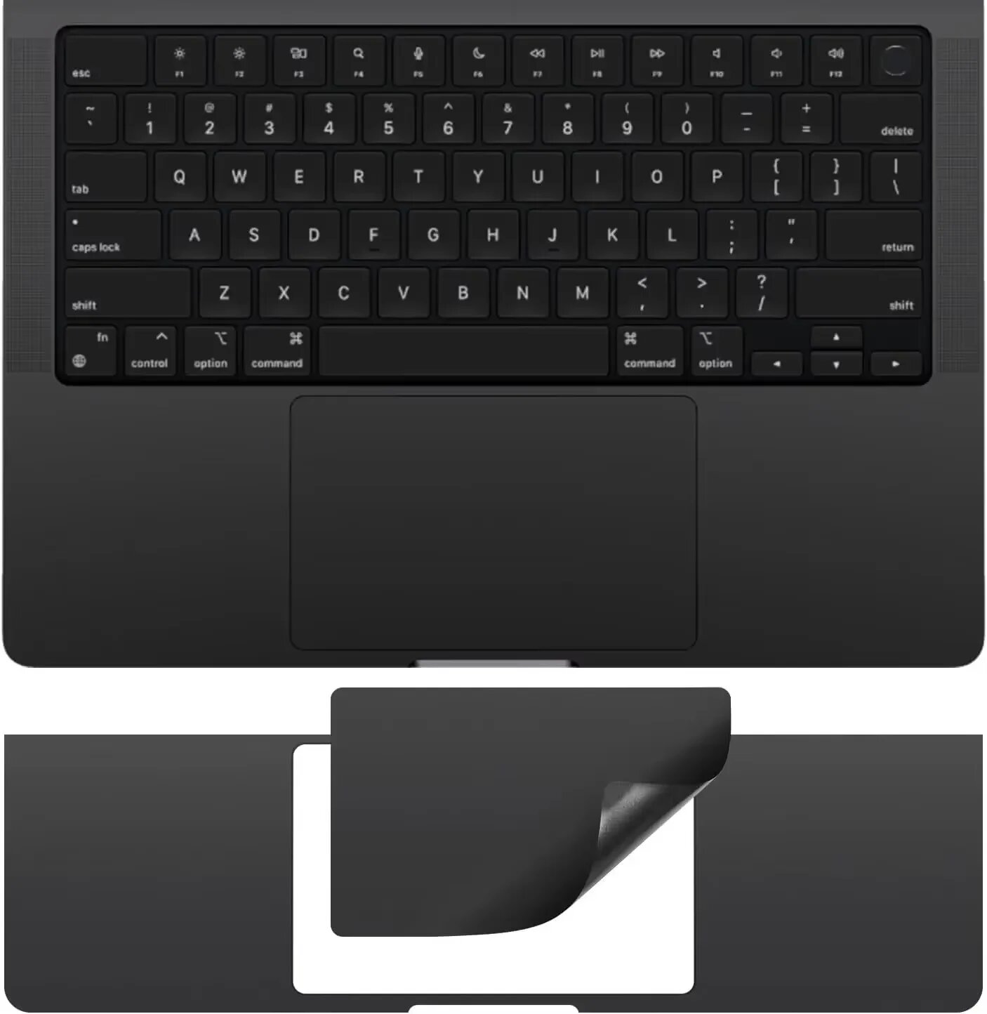 Наклейка на клавиатуру MacBook Pro 14" M4, черная