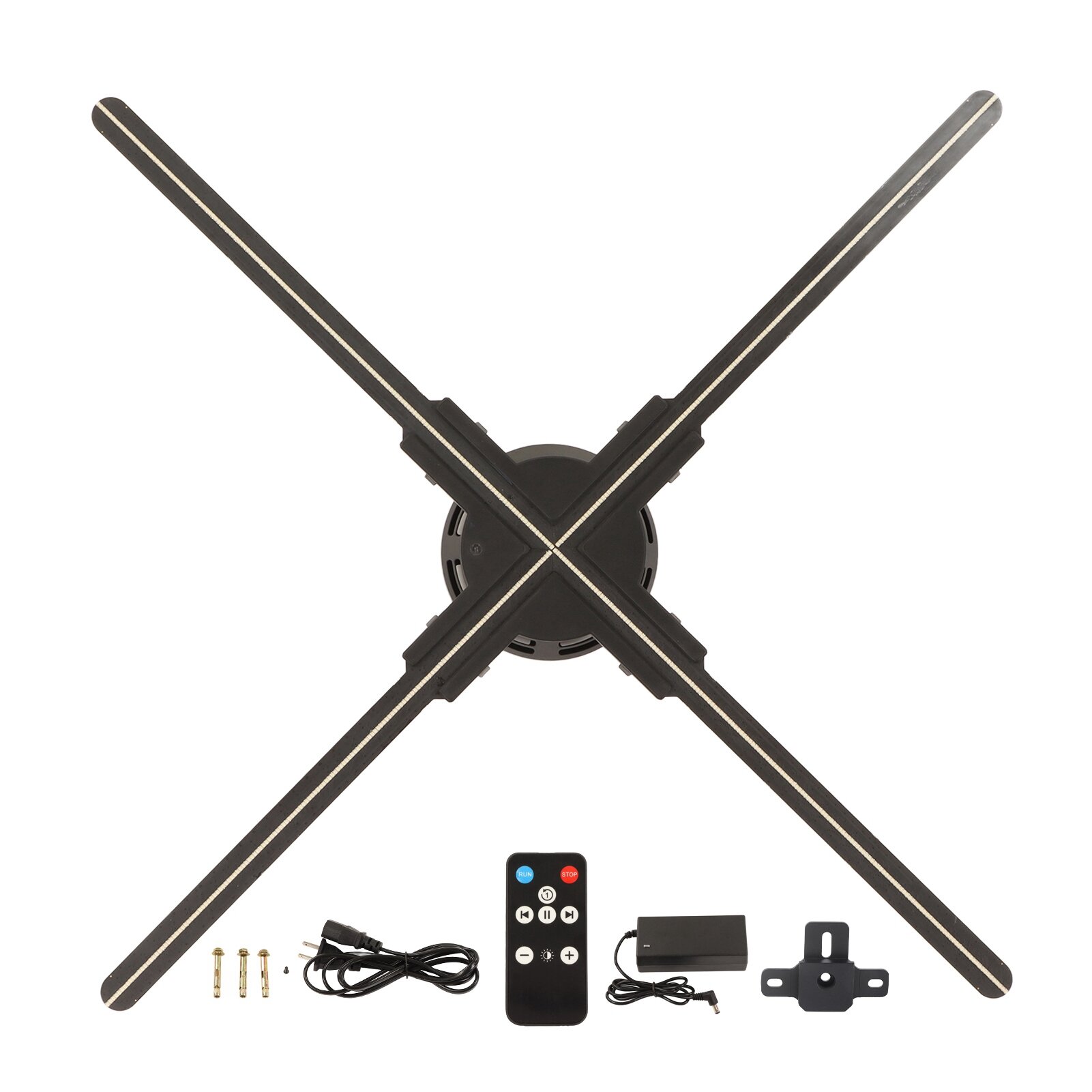 3D Hologram Projector 520x520MM 624LED Intelligent Wi -Fi 2K HD поддержка мобильного приложения 3D голографическое вентилятор Дисплей 100–240 В США плагин