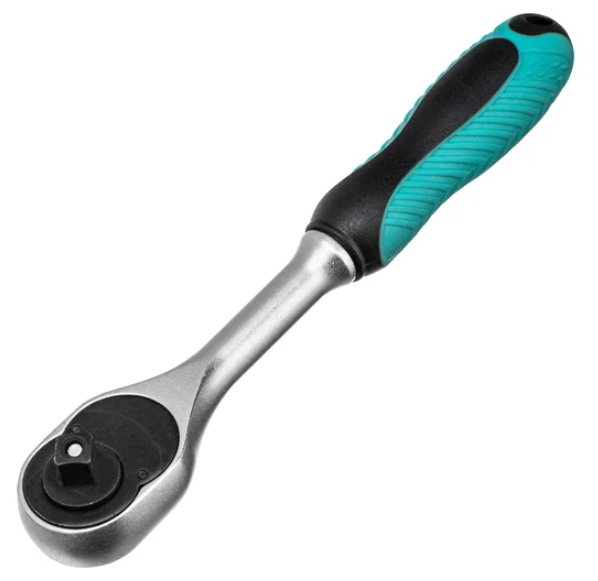 Ключ-трещотка шарнирный 1/4", сrv, 72 зуба, с быстрым сбросом, матовый хром stels