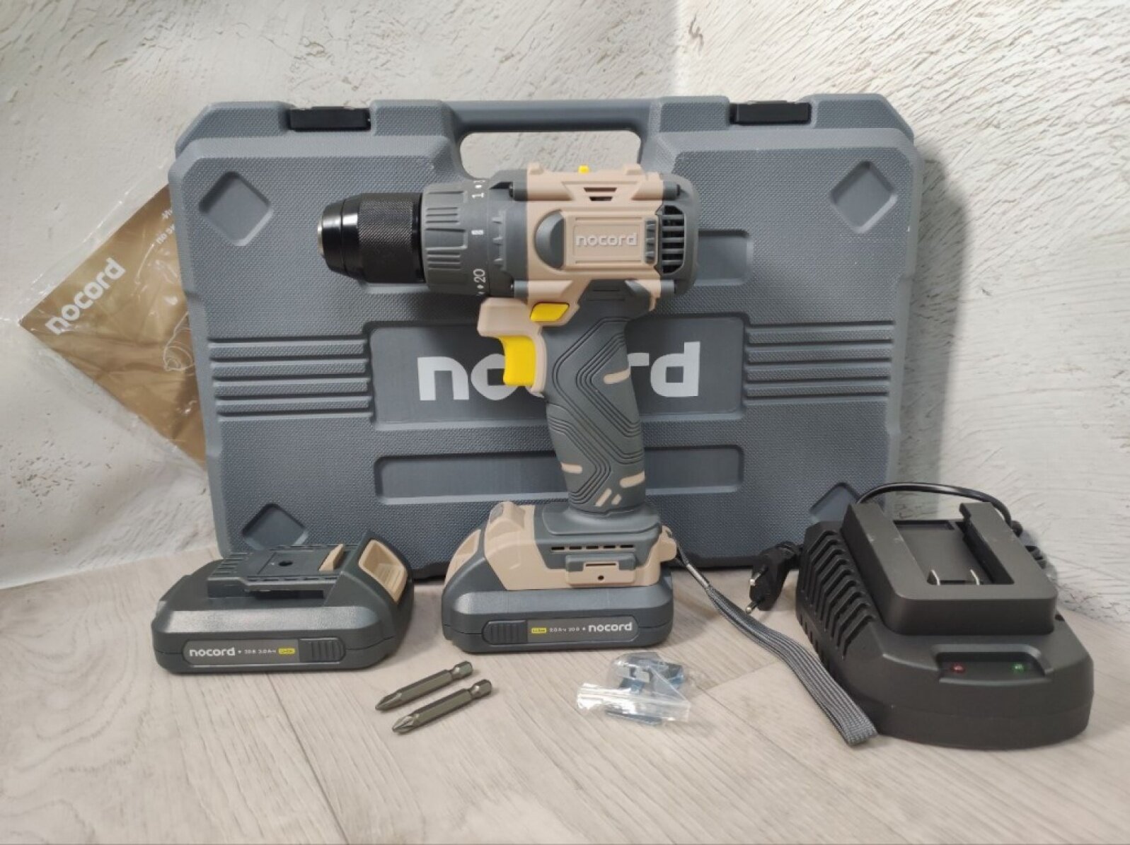 Аккумуляторная бесщеточная дрель-шуруповерт Nocord NBD-20.2.20.A60 20В, 2х2 А·ч Li-Ion, 60 нм, в кейсе