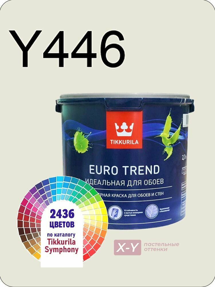Краска для обоев Tikkurila Euro Trend 2,7л. пастельные оттенки Y446