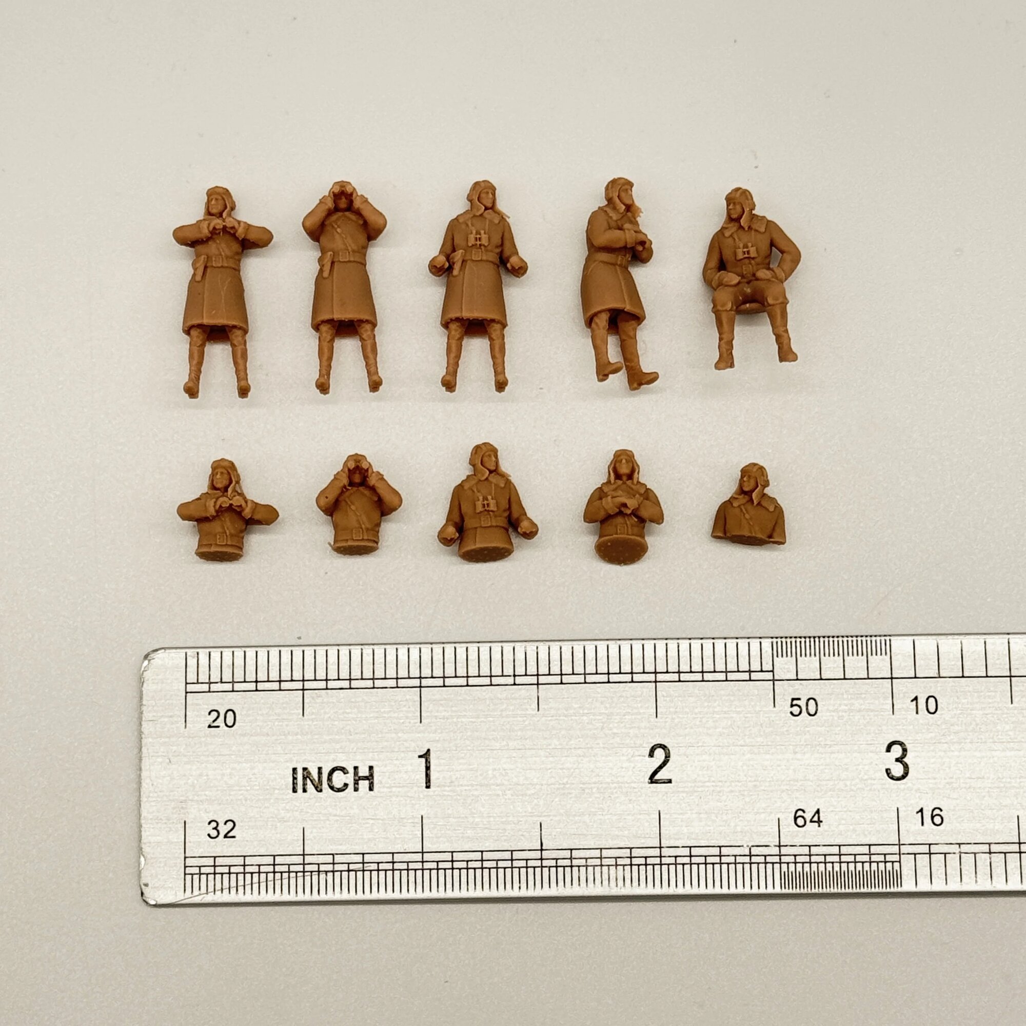 Миниатюры советских танковых солдат Зимняя война 1/72, 10 шт.