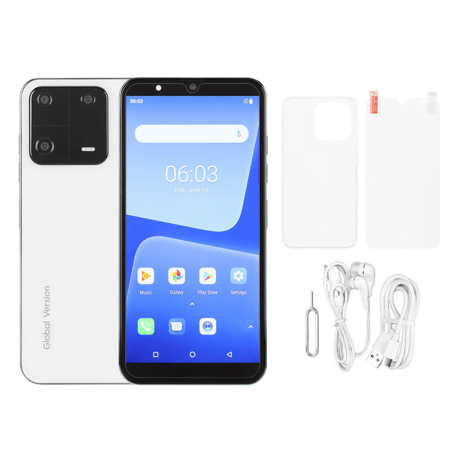 Смартфон M13 Pro 5.99 дюймов, 2400x1080, 4 ГБ/32 ГБ, камеры 8 МП/21 МП, разблокированный, Android 11