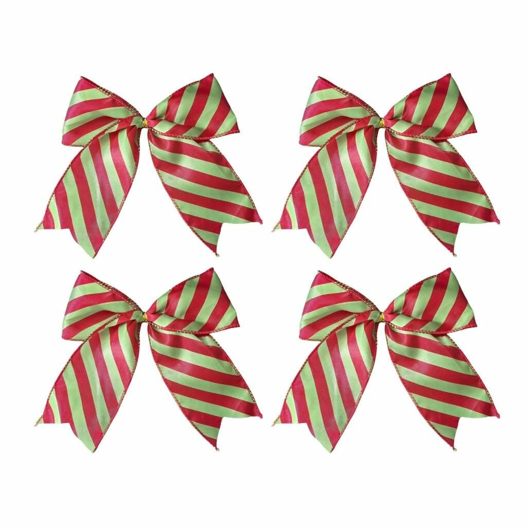 4 Бантика для украшения сада из рождественских конфет-диагональные полоски