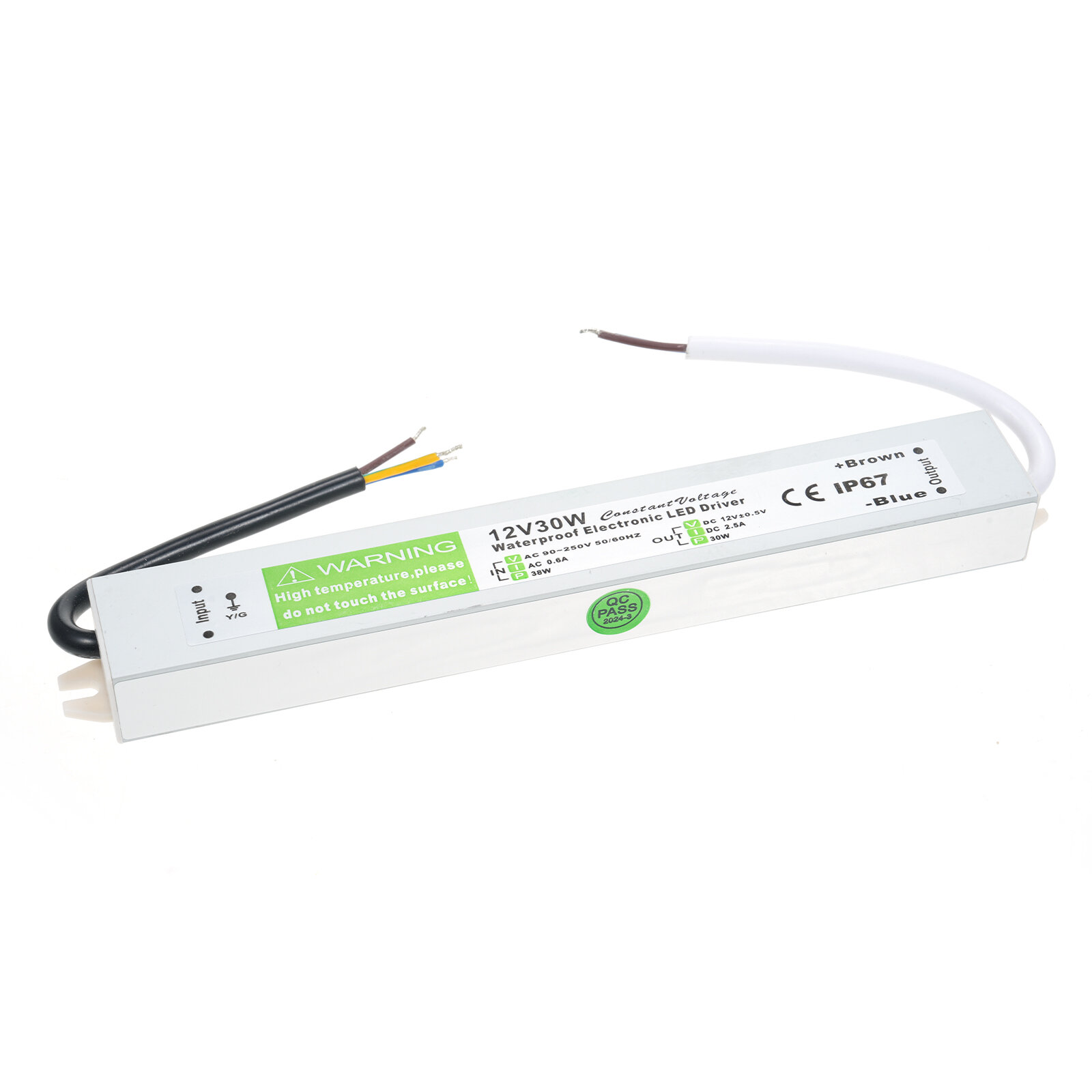 Светодиодный драйвер, водонепроницаемый, IP67, выключатель питания, трансформатор, адаптер переменного тока 90-250 В в постоянный ток 12 В, 30 Вт, низковольтный выход для светодиодной ленты, уличного освещения, вывески