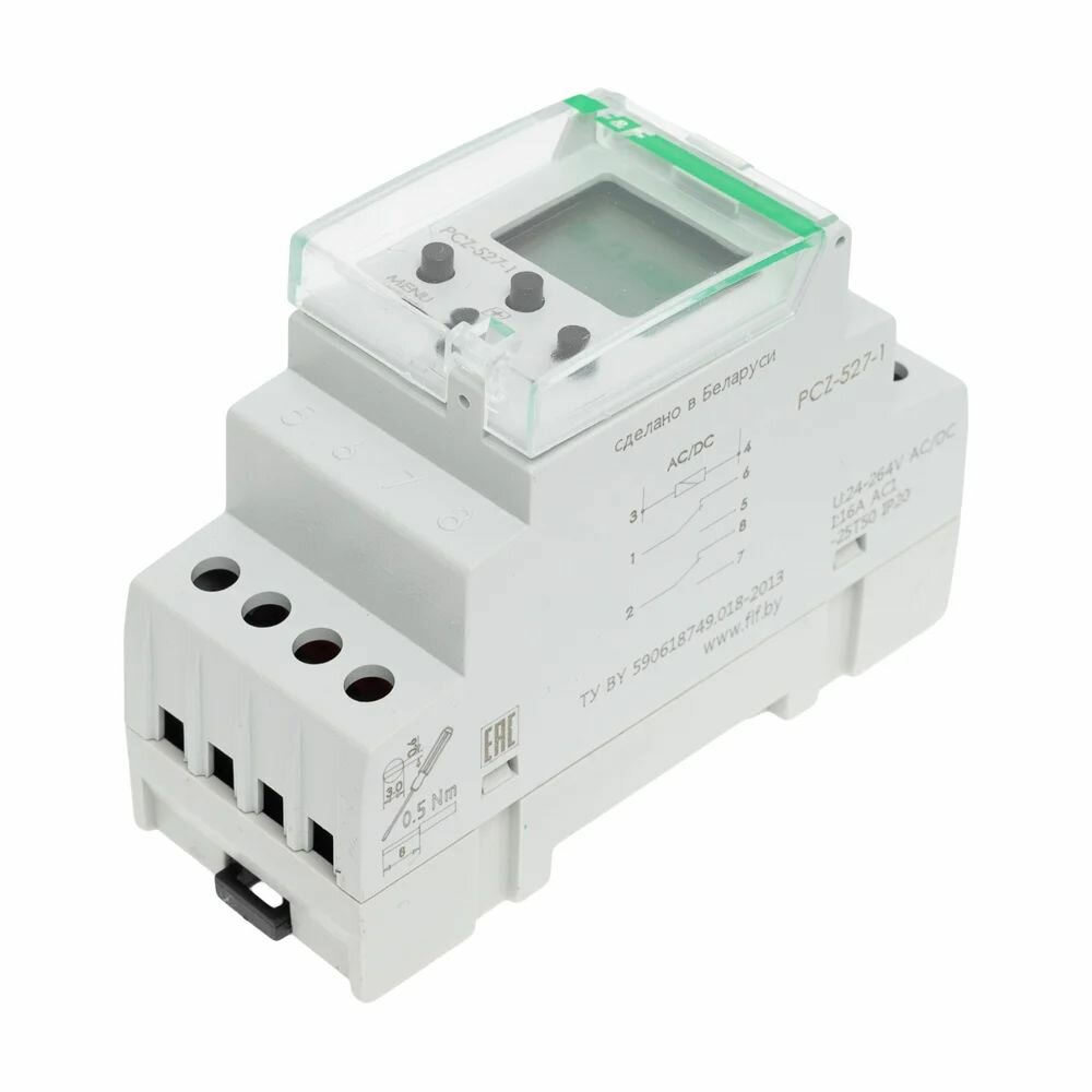 Реле времени астрономическое Евроавтоматика F&F PCZ-527-1 двухканальное /суточное/недельное (режим работы настраивается для каждого канала), коррекция времени вкл/выкл, EA02.002.017