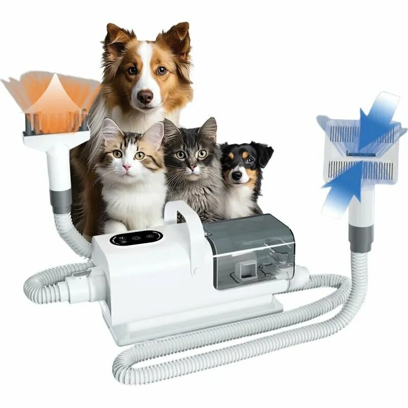 Набор для ухода за домашними животными, набор для ухода за собаками и кошками 9 в 1, машинки для стрижки с пылесосом и машинками для стрижки домашних животных