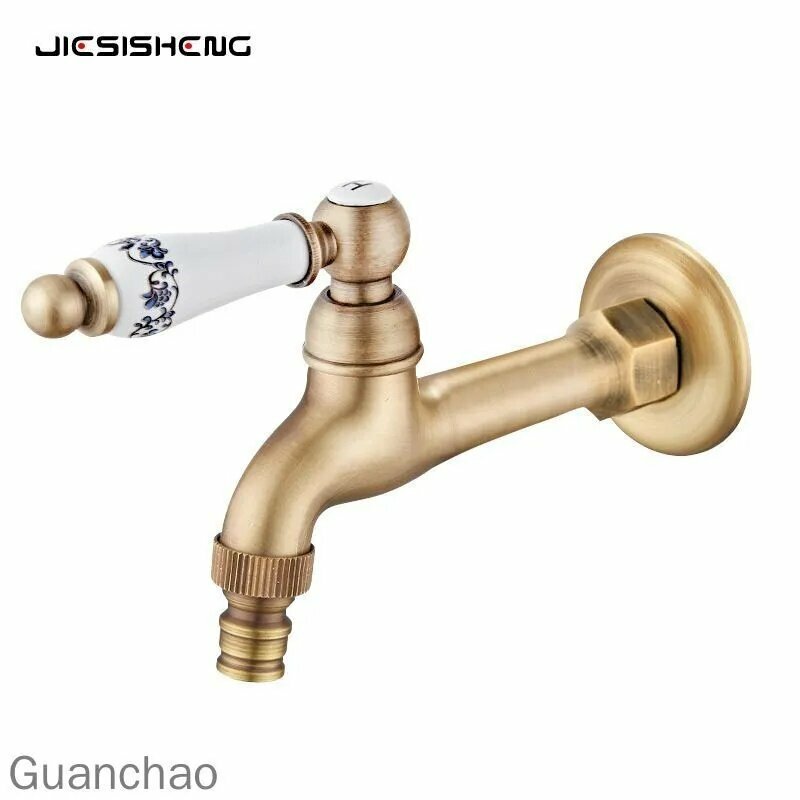 Кран для бани, хамама , для дачи с керамической ручкой