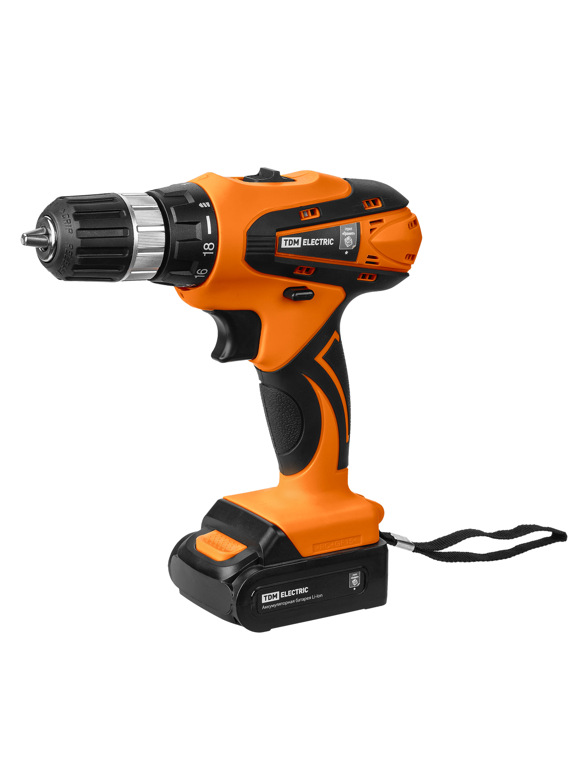 Дрель-шуруповерт акк. ДША-12-ЛК1 12 В, 1,3 А*ч Li-Ion 2 шт, 22 Нм, 0-1350 об/мин, кейс, Гранит TDM {SQ1030-0202}