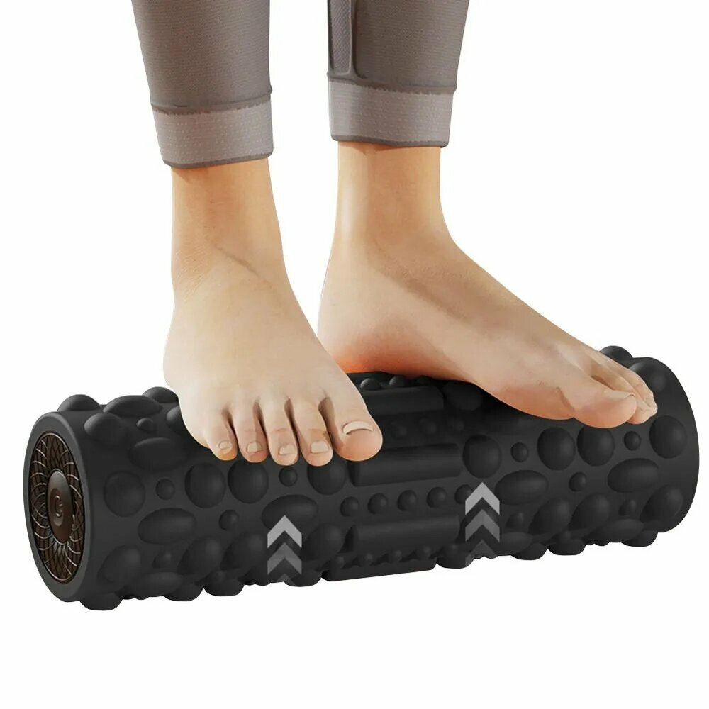 Электрический массажный цилиндр для восстановления, 5 скоростей, черный