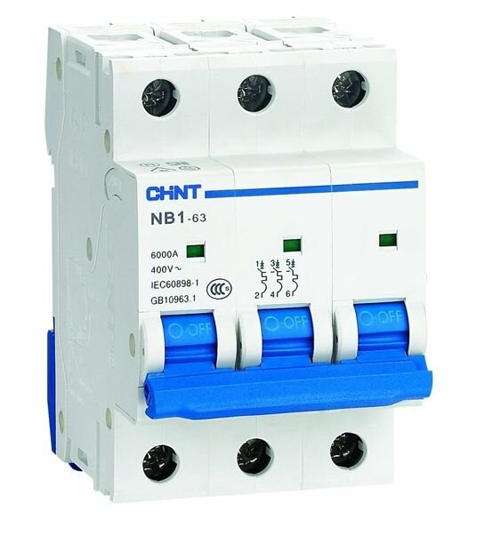 Автоматический выключатель Chint NB1-63 3P 63A 6кА х-ка