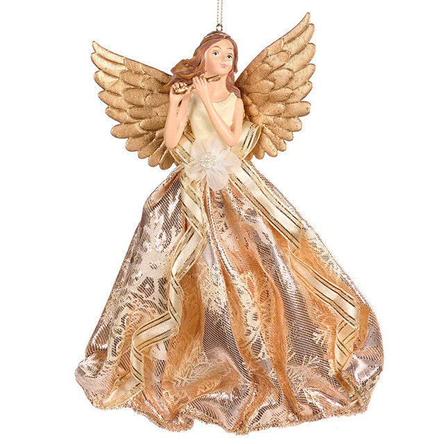 Елочная игрушка Лучистый Ангел в платье Cappuccino 23 см, Goodwill, AS25117-2