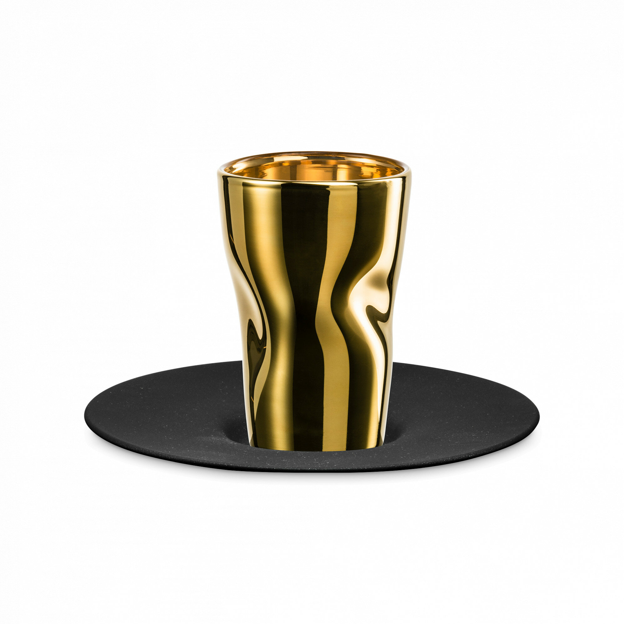 Чашка с блюдцем для эспрессо, 100 мл, цвет-золотой/черный 30013201 Unik