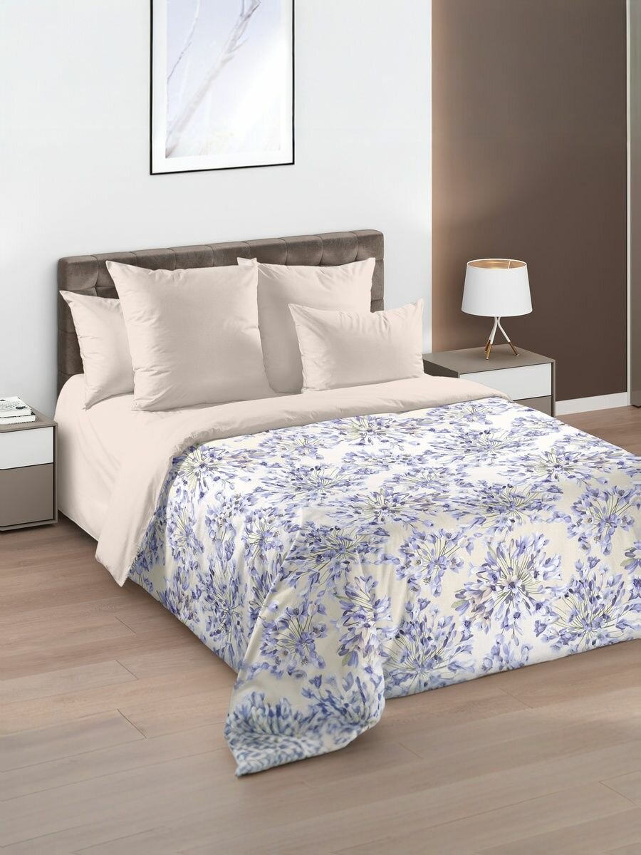 Постельное белье Зима-Лето 2-спальное из Перкали (70х70 2 шт.) "Сон Афродиты" (цветы)