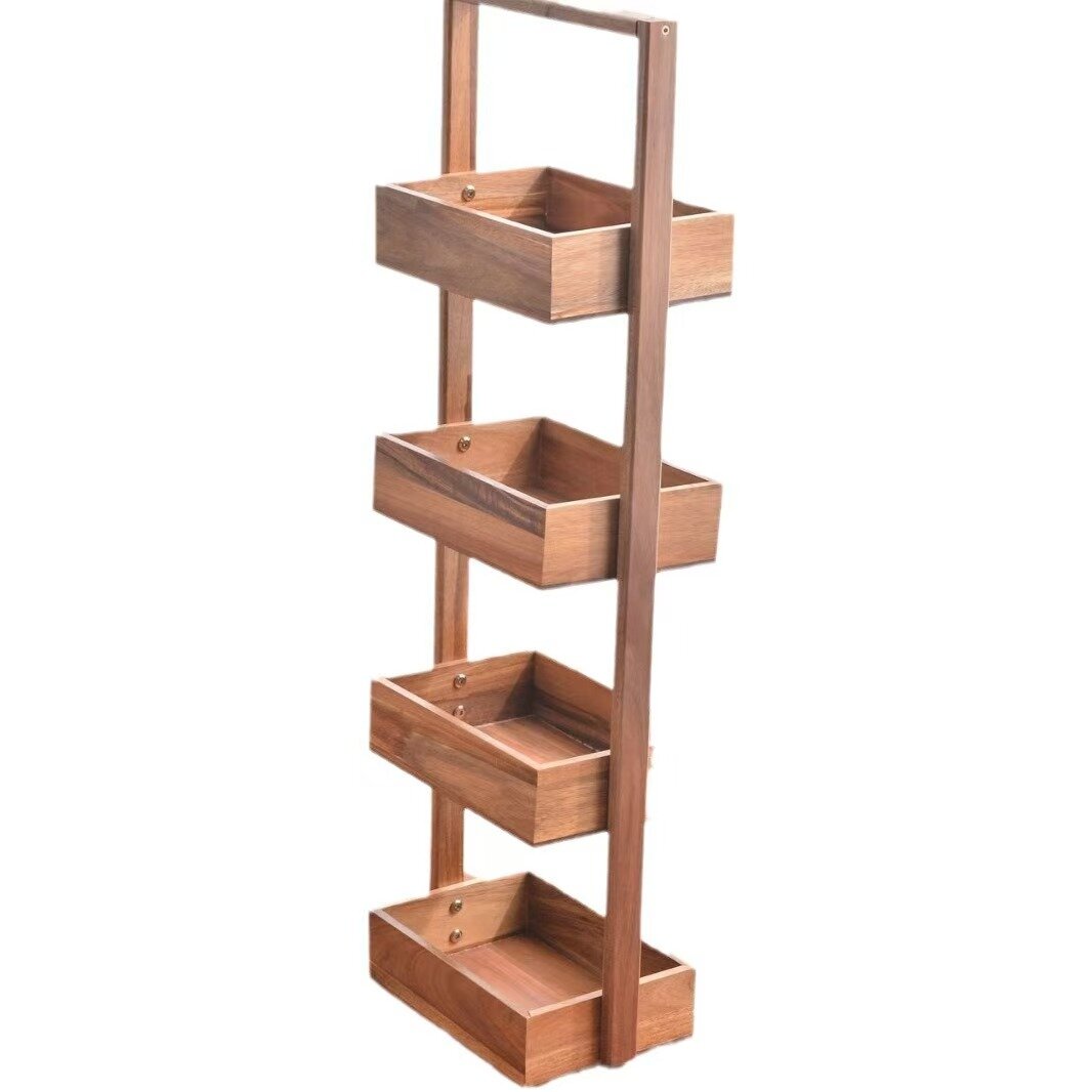 Этажерка, Дерево, 28х18х87 см Простые деревянные полки, закуски, деревянные кладовки в ванной гостиной