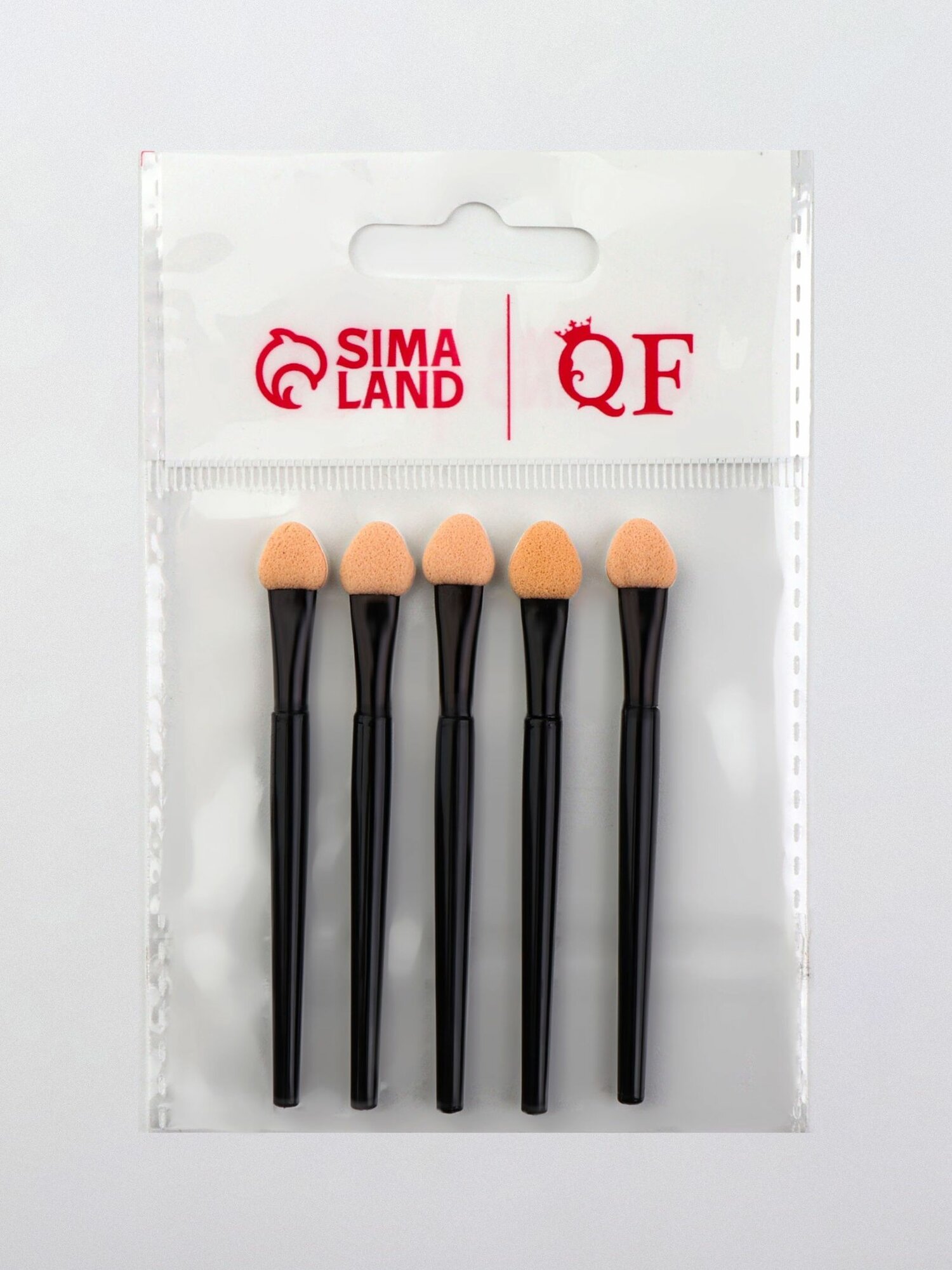 Набор аппликаторов для теней, 5 шт, 7.5 см, чёрный