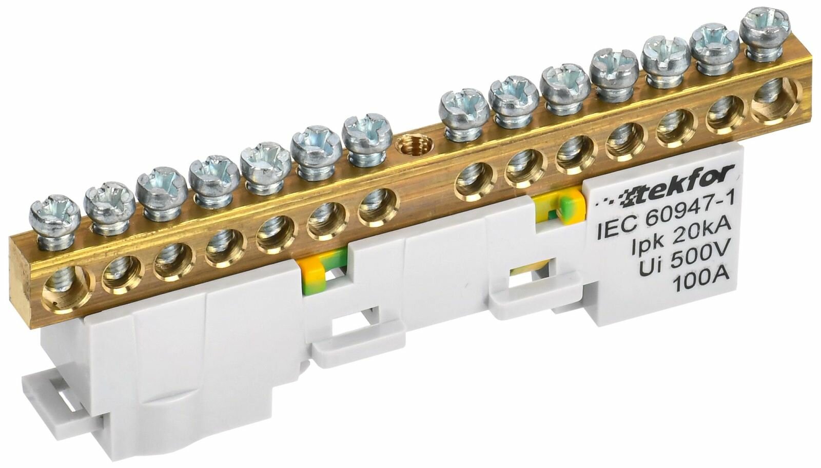Шина электрическая IEK PE земля неизолированная на универсальном держателе 6х9-14-Ж, Tekfor