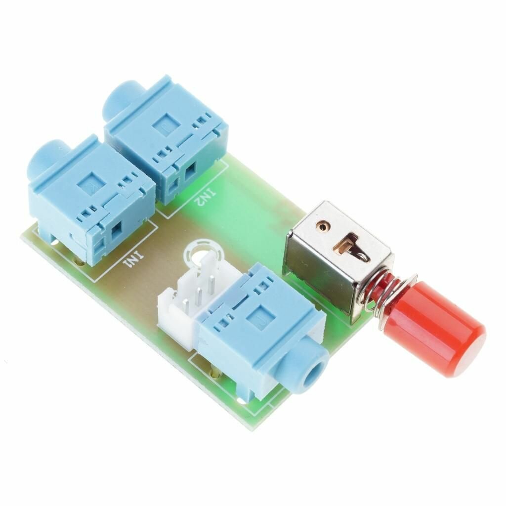 Переключатель аудиовыходов 2в1 с кнопкой, 1pc