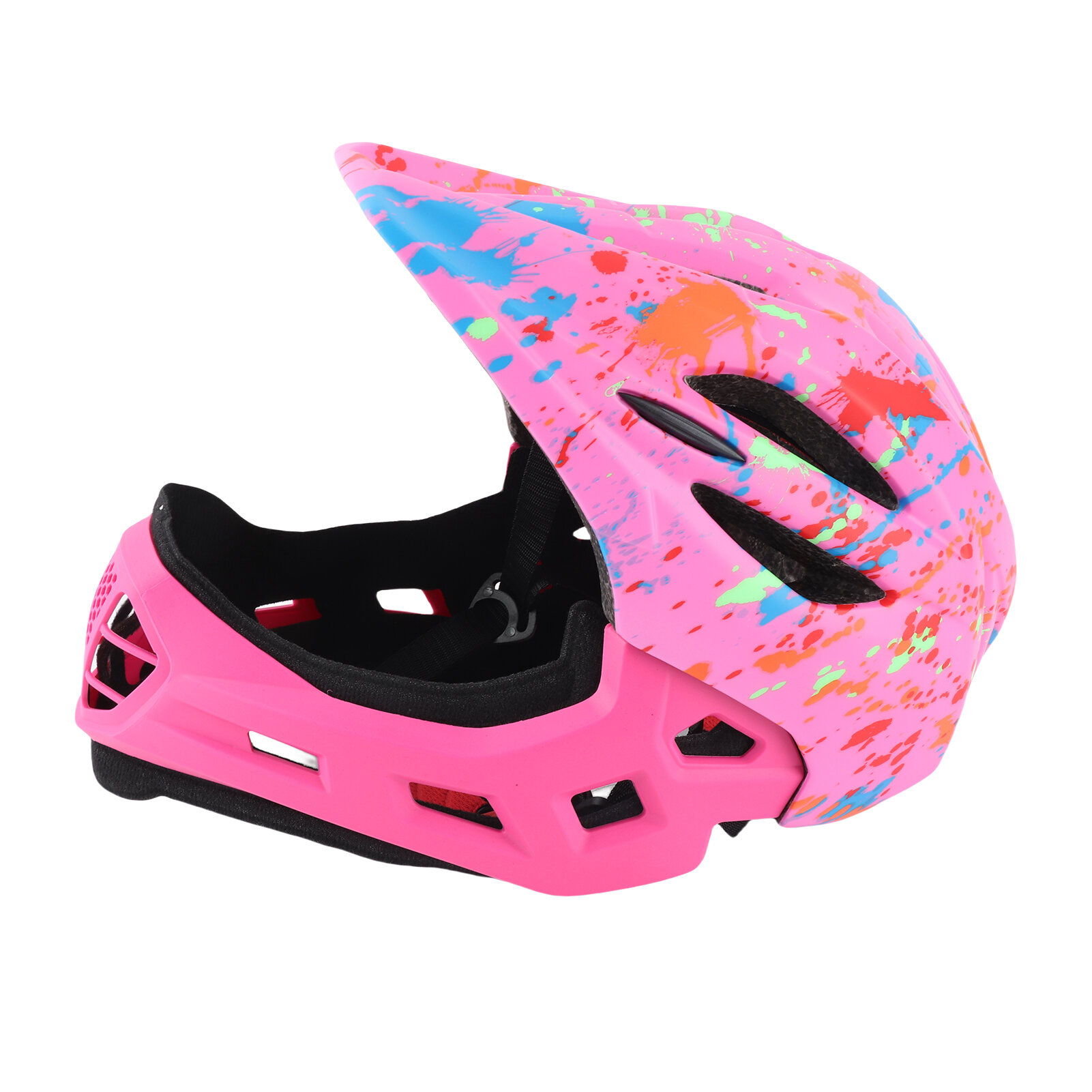 Регулируемые дышащие детские велосипедные шлемы, легкие, с полным лицом, для малышей, со светодиодной подсветкой